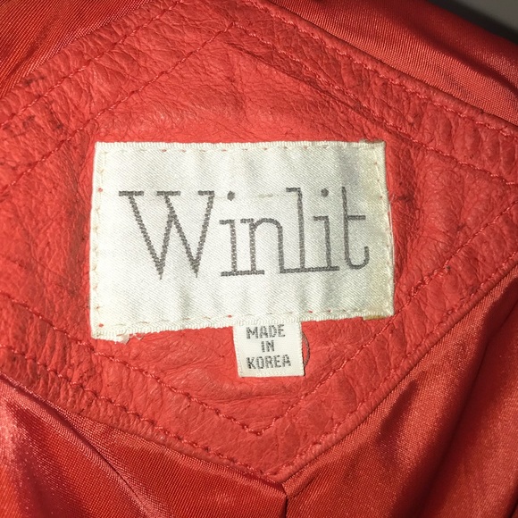 winlit | Jackets & Coats | Vintage Red Leather Coat | Poshmark